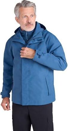 Mountain Warehouse Fell Veste 3 en 1 Hydrofuge pour Homme - Manteau à Capuche, Veste de Pluie avec Doublure Polaire intérieure Amovible - Randonnée, Voyage, été, Sport B