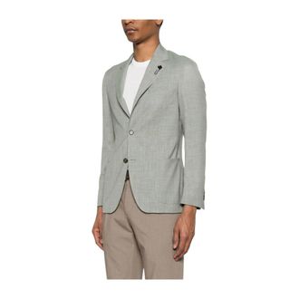 Lardini Homme, Vestes, Vert, Taille: M Blazer &agrave; revers crant&eacute;s