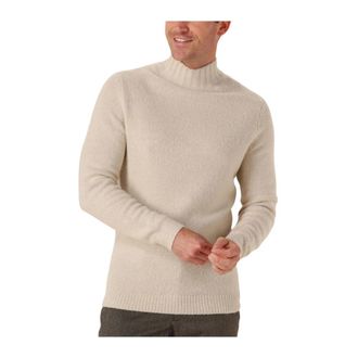 Profuomo Mock Neck Boiled Wool Pullover Sweater - - Knitwear - Herren - Beige - M