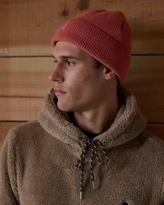 Faguo Bonnet en laine rose gris&eacute;