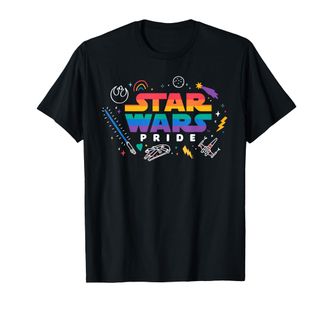Star Wars Pride Rainbow Logo with Galactic Doodles T-Shirt