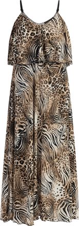 Faina Maxikleid mit Animal-Print Damen Beige