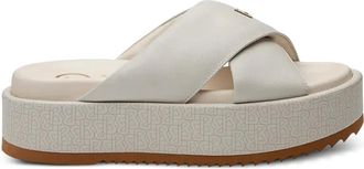 Bogner crossover platform heeled sandals - Nude