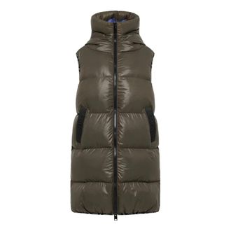 Carlo Colucci Gesteppte lange Weste - - Jackets - Damen - Gr&uuml;n - L