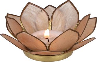Guru Shop Lotus Teelicht Muschel 11x4 cm - Sandfarben