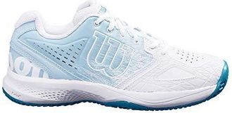 Wilson Wilson Femme Chaussures de Tennis, KAOS COMP 2.0 W, Blanc/Turquois, 36 1/3, pour tout type de courts, pour les joueurs de tout niveau, WRS326180E035