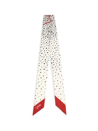 Valentino Garavani Womens Twill Little Stars Starry Scarf Silk Vaniglia-Nero-Rosso-Vaniglia Vaniglia-nero-rosso/vaniglia Scarfs