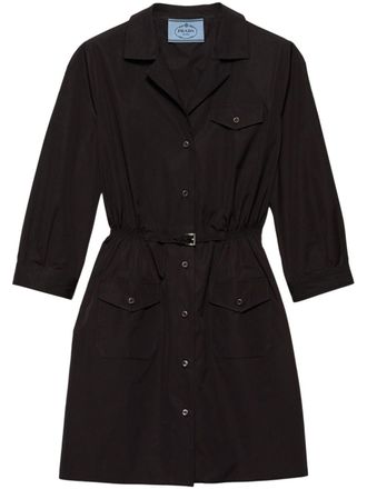 Prada robe courte en popeline - Noir