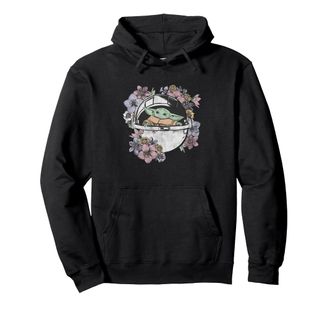 Star Wars Grogu Floral Carrier Pullover Hoodie