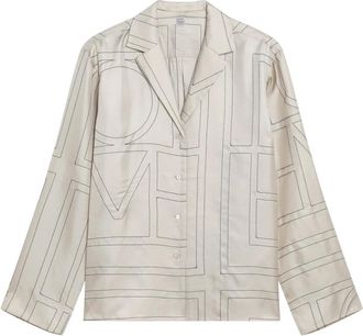 Toteme Femme, Blouses et Chemises, Blanc, Taille: 40 FR Monogram Silk PJ Top