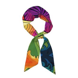 Generic Foulard en satin de soie pour femme, motif champignon galaxie, pour le sport, le yoga, le visage