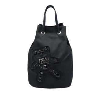 Prada Pre-owned Sac seau orn&eacute; de perles en nylon - Femme - Pre-owned - Noir - Taille: ONE Size