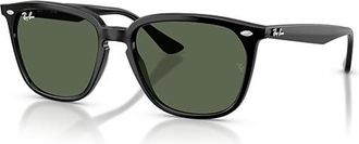 Ray-Ban Rb4362 Sonnenbrillen Schwarz Fassung Gr&uuml;n Glas 55-18