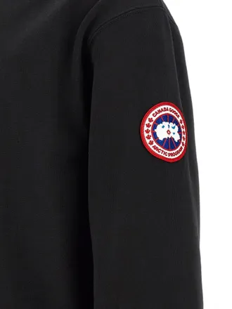 Canada Goose Logo-Patch Cotton Hoodie - Black