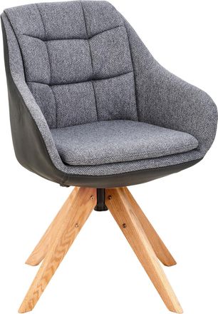 Landscape Armlehnstuhl, Anthrazit, Grau, Eiche, Holz, Textil, Eiche, massiv, eckig, 57x83.5x60 cm, Stoffauswahl, Sitzfl&auml;che 360&deg; drehbar, inklusive Armlehnen, G