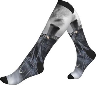 Generic Chaussettes De Contention Impression De Nuages De Train À Vapeur Chaussettes Basketball Décontractées Durable Élastique Bonneterie, Pour Trekking, Gym