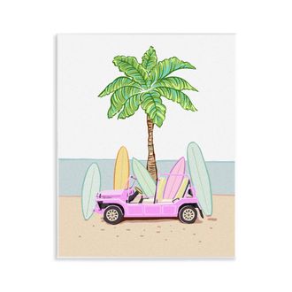 Stupell Industries Ziwei Li Wandschild, Motiv: Surfbrett, gefüllt, 35,6 x 28,9 cm