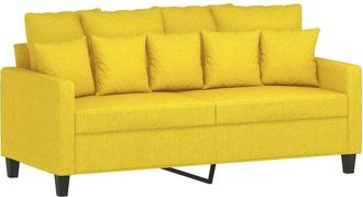 vidaXL Canapé à 2 places Jaune clair 140 cm Tissu vidaXL