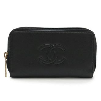 Chanel Pre-owned Leder Portemonnaie - - Pre-owned - Damen - Schwarzk - ONE SIZE