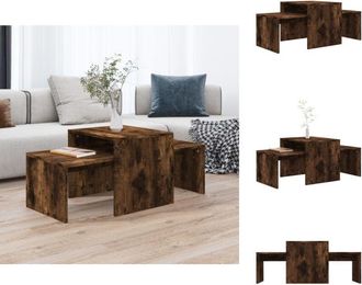 vidaXL Vidaxl - Couchtisch-Set R&auml;uchereiche 100x48x40 cm Holzwerkstoff - Couchtisch - Set - Wohnzimmereinrichtung - Holzwerkstoff - Rauchereiche