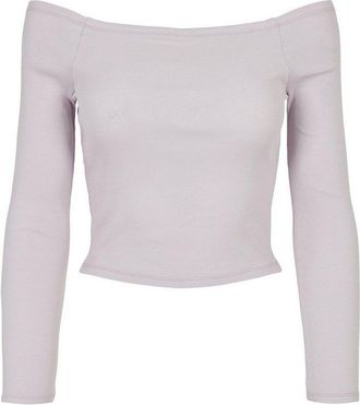 Urban Classics Langarmshirt Urban Classics Damen Ladies Off Shoulder Rib Longsleeve (1-tlg)