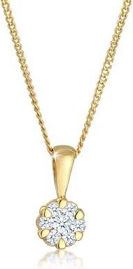 DIAMORE Elli DIAMONDS Collier Femmes avec Pendentif Élégant avec Diamant (0.12 ct.) en Or Jaune 585 45