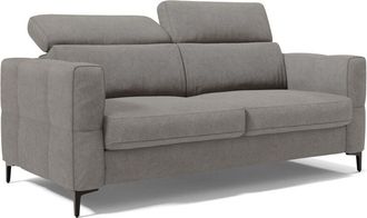 Divani.Store Gardenia Schlafsofa mit 18 cm hoher Matratze wasserfestem Stoff T02 198 cm (mat. 140x197) Grau