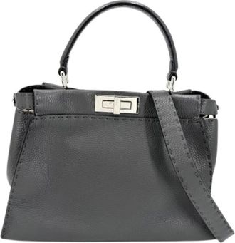 Fendi Sac &agrave; main Peekaboo Pre-owned - Femme - Pre-owned - Gris - Taille: ONE Size