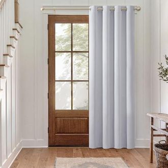 Miulee Rideaux Occultant Blanc Gris 140x245cm 1 Pi&egrave;ce &agrave; Oeillets-Rideaux Opaque Doux et Esth&eacute;tiques Rideau Thermique Isolant Anti Froid Chaleur