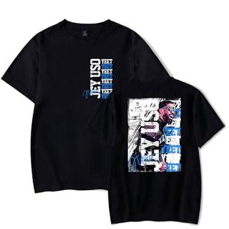 Generic Jey USO Champion T-Shirt Femme Homme Casual Mode Été Manches Courtes Tee Vêtements, Noir, XXL