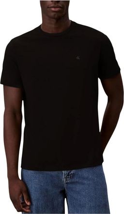Calvin Klein Jeans Homme, Tops, Noir, Taille: XS T-shirt en coton &agrave; manches courtes et col rond