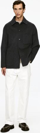 Arket Doubleface-Jacke Aus Wollmischung -Grau