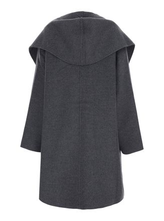 Toteme Wool Hooded Coat - Gray