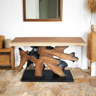 Pier Import Pier Import - Console racine de teck plateau naturel arizona