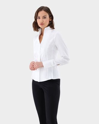 van Laack Twill Kelchkragenbluse