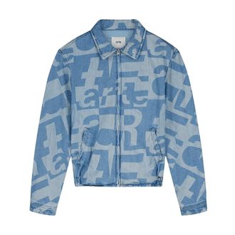 Arte Homme, Vestes, Bleu, Taille: XL Denim Allover Jacket Raw Denim