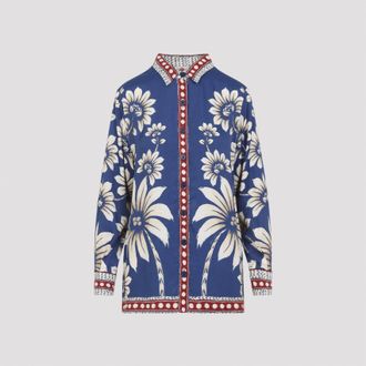 Farm Rio Luna Blue Shirt