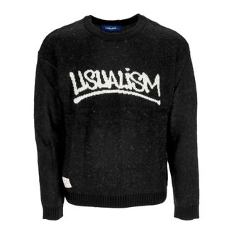 Usual Schwarzer Rundhals-Pullover mit gesticktem Logo - - Knitwear - Herren - Schwarzk - XL