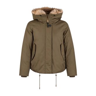 Woolrich Kurzer Parka aus Baumwolle mit Kunstfell - - Jackets - Damen - Gr&uuml;n - S
