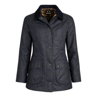 Barbour Beadnell Wax Jacket - Femme - Vestes - Bleu - Taille: 36 FR