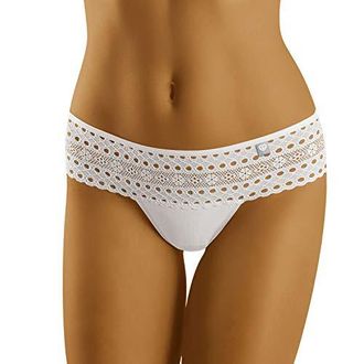 Wolbar Femme Slip Brésilien Dentelle Diamond 3519, Blanc,S