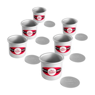 Fat Daddio's PCC-33CASE Anodized Aluminum Round Cheesecake Pans, 6 Piece Set, 3 x 3 Inch