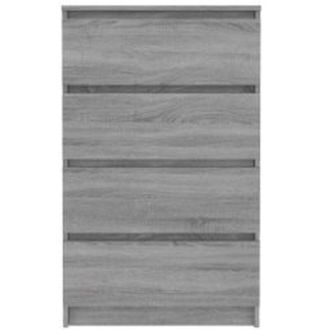 Les Tendances Commode haute 4 tiroirs en bois Agency - Fonctionnalité à votre service-Chêne gris