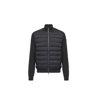 Moncler Moncler Wool & Cashmere Blend Padded Zip-up Cardigan, Men, Blue, Size: 3xl