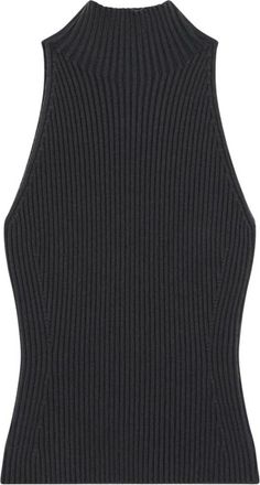 Alaia Top &agrave; col b&eacute;nitier c&ocirc;tel&eacute; - Femme - Tops - Bleu - Taille: 36 FR