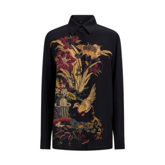 Etro Femme, Blouses et Chemises, Noir, Taille: 44 FR Chemise en cr&ecirc;pe de Chine de soie imprim&eacute;
