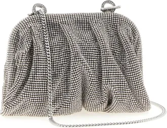Benedetta Bruzziches Crystal-Embellished Aluminum Mesh Clutch - Silver