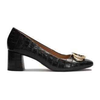 Kazar Schwarze Lederschuhe mit Tiermuster gepr&auml;gt - - Shoes - Damen - Schwarzk - 39 1/2 EU