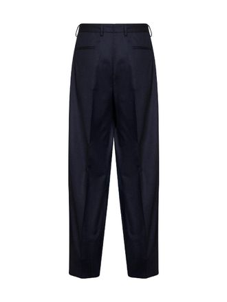 Dolce & Gabbana Mens Tailored Trousers Dark Blue Stretch Flannel Cotton