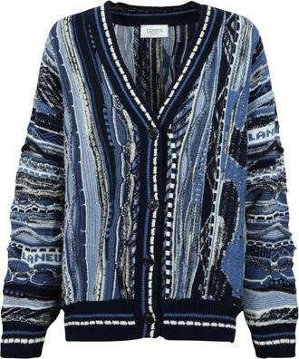 Laneus Cardigan im Jacquard-Oversize-Fit - - Knitwear - Damen - Blau - XS